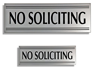 JP Signs Two No Soliciting Signs Double Doorkeeper Small Big Sign 9X3 ...