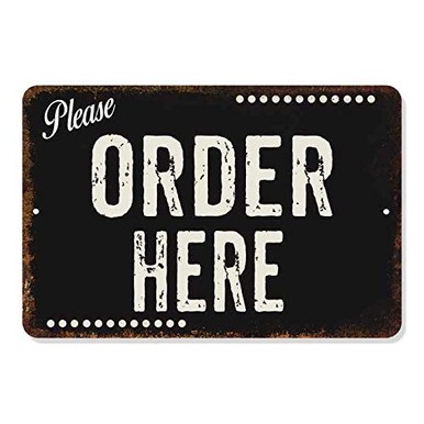 Please Order Here Sign Dark Restaurant Signs Rustic Wall Decor Counter ...