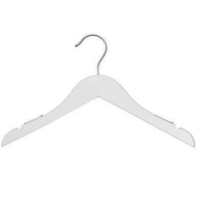 NAHANCO 20114 Flat Wood Top Hanger 14 Low Gloss White Pack of 100 ...