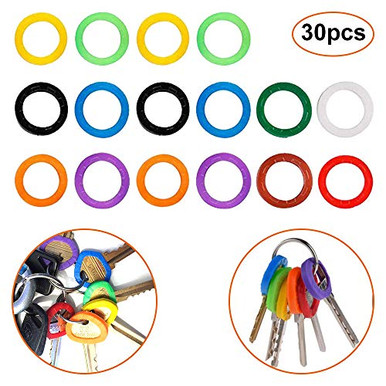 30pcs Key Cap Tags Plastic Key Identifier Rings Key Toppers Rings Label ...