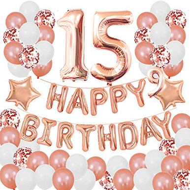 Succris 15TH Birthday Decorations for Girls and Women 15th Birthday ...