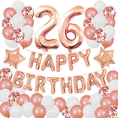 Succris 26TH Birthday Decorations for Girls and Women 26th Birthday ...