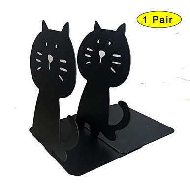 DorAn Cartoon Cat Bookends Heavy Duty Bookends Book Shelf Holder ...