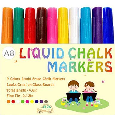Liquid Chalk Markers, Fluorescent Marker Pen, 10 Pack Neon Colors Wet ...