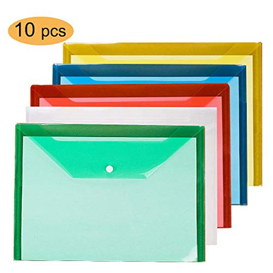 10 Packs Filling File Folders Colored Plastic File Envelopes Poly ...