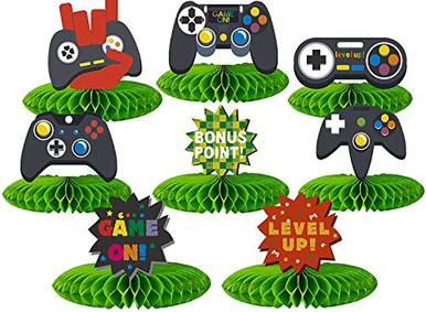 8 Pieces Video Game Honeycomb Centerpieces, 3D Video Game Table ...