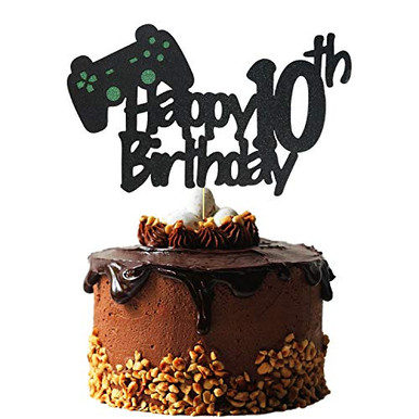 Video Game Cake Topper for 10 Year Old Gamer Birthday Decorations ...