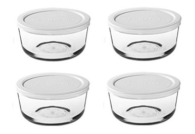 Pyrex storage sets - assorted (4 cup, Box of 4 Containers (White Lid ...