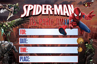 Spiderman Invitation Cards 20 Fillin Invites for Kids Birthday Bash and ...