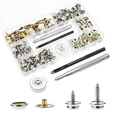 150 Pieces Stainless Steel Snaps Fastener Screw Snaps, LYNDA 50 Sets ...