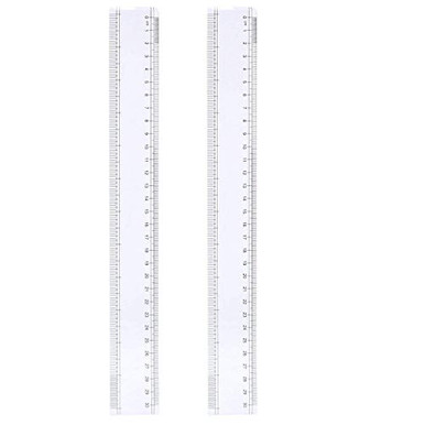 2 Pack 12 Inch Clear Plastic Ruler Straight Hard Ruler See Through ...