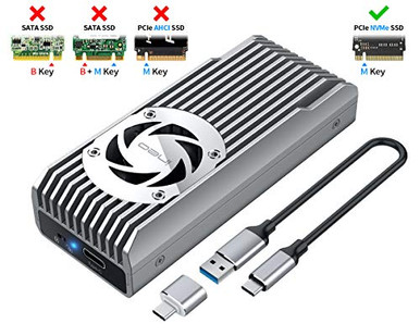ineo M2 NVMe PCIe SSD Enclosure Builtin Cooling Fan and Write ...