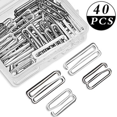 40 Pieces Swimsuit Bra Hooks Bra Strap Hook Replacement Bra Strap Slide ...