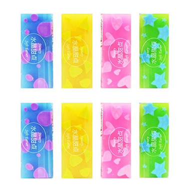 Grekywin Cute Rubber Sweet Crystal Candy Color Eraser Kawaii Erasers ...
