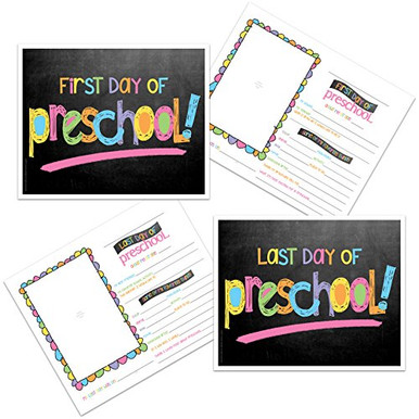 First Day Last Day of School Photo Prop Sign Pastel Chalkboard Text ...