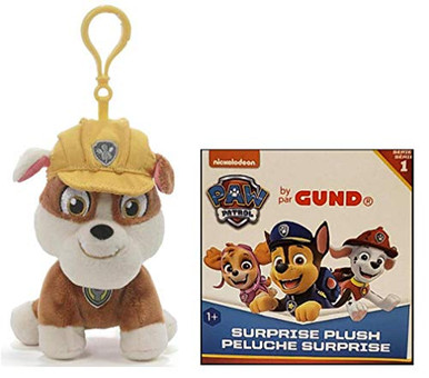 GUND Paw Patrol Bundle of 2 4 Rubble Backpack Clip and Blind Box Series ...
