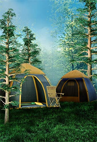 Leowefowa 5x7ft Camp Theme Backdrop for Photography Vinyl Outdoor Misty ...
