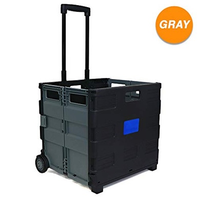 Emraw Black Folding Cart on Wheels with Lid Cover Utility Shopping Cart ...