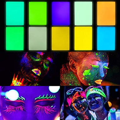 [100 Gram 3.5 Ounce] Glow in The Dark Pigment Powder 10 Colors ...