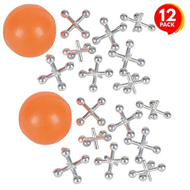 ArtCreativity Metal Jacks Game 12 Sets Each Set with 8 Metal Jacks and ...