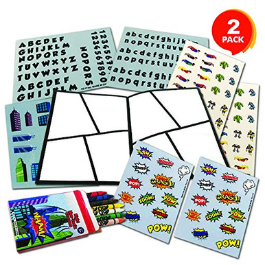 ArtCreativity Make Your Own Comic Book Set 2 Pack DIY Comic Book Kits ...