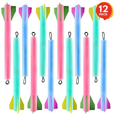 ArtCreativity Jumbo Foam Finger Rockets Pack of 12 Slingshot Flying ...