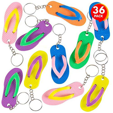 ArtCreativity Flip Flop Keychains Set of 36 Fun Key Chains for Backpack ...