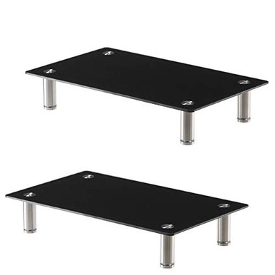 Height Adjustable Glass Monitor Stand 2 Pack 16 x 95 Inch Black Desktop ...
