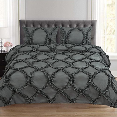 Sweet Home Collection 3 Piece Tatiana Fancy Duvet Cover Set with Pillow ...
