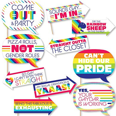 Funny Love is Love Gay Pride LGBTQ Rainbow Party Photo Booth Props Kit ...