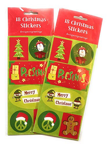 DesignerGreeting Christmas Stickers Bundle - Set of 36 Unique Christmas ...