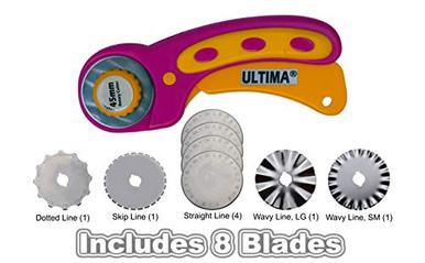 Ultima 45mm Rotary Cutter Kit - Ergonomic Rotary Cutter w/ 8 Straight ...