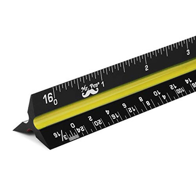Mr. Pen- Architectural Scale, Scale Ruler, 12 inch, Black, Scale Ruler ...