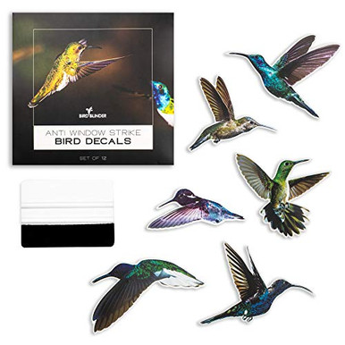 Bird Blinder 12 Hummingbird Window Stickers 6 x 8 Inch Anti Strike ...