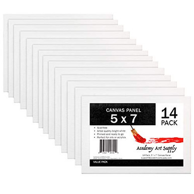 14 Pack 5 x 7 Canvas Panels Academy Art Supply Value Pack Blank Canvas ...