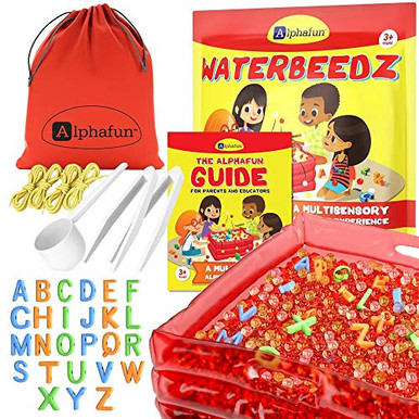 Alphafun Non-Toxic Water Beads Kit for Kids with Alphabet Letters ...