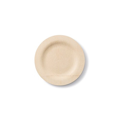 bambu Veneerware Disposable Bamboo Round Plates 100 Biodegradable Flat ...