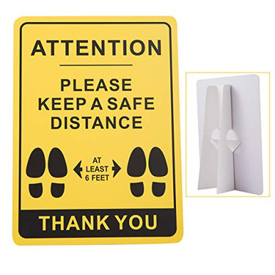 Social Distancing Countertop Sign- Keeping 6 Feet Apart Self Standing ...