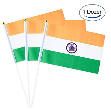 Mflagperft India Flag Indian Small Stick Mini Hand Held Flags ...