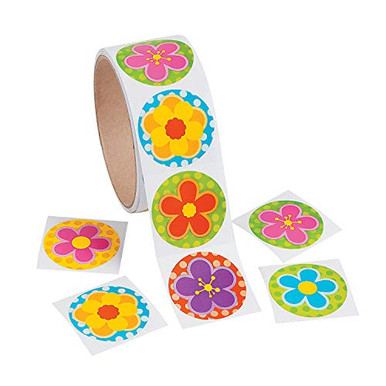 Fun Express Spring Bright Flower Roll Stickers for Spring Stationery ...