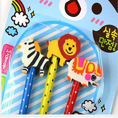 [KOREA Eraser Pencil SET ] School Kids Pencil set, Cute animal pencil ...