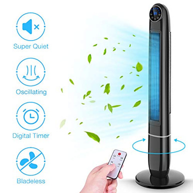 Tower Fan Air Choice Oscillating Tower Fan with Remote 48 Bladeless ...