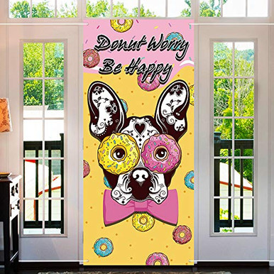 Donut Party Supplies Door Cover National Doughnut Party Donut Worry be ...