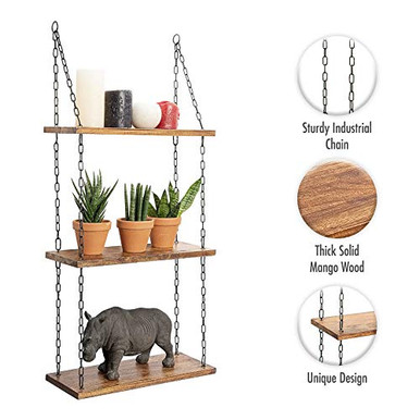 Set of 3 Metal Floating Shelves Decorative Wire Large Square Wall ...