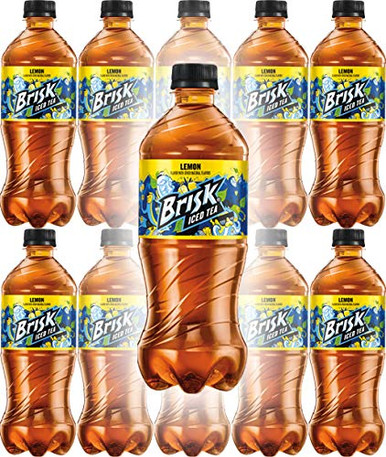 Brisk Iced Tea, Lemon, 20oz Bottle (Pack of 10, Total of 200 Fl Oz ...