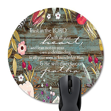 Wknoon Bible Verses Scripture Quotes Proverbs 35 Round Mouse Pad Trust ...