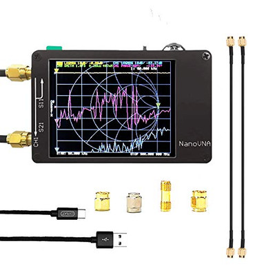 NanoVNA Vector Network Analyzer, Standing Wave 50KHz-900MHz Shortwave MF HF VHF UHF 2.8inch LCD ...