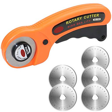 Xergur 45mm Round Rotary Cutters - 6PCS Set Sewing Blades with Safety ...