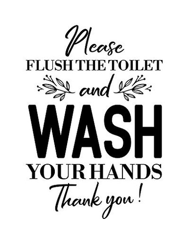 Please Flush the Toilet and Wash Your Hands Print 11 x 14 Unframed ...
