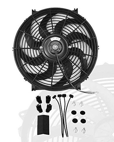 12" inch Slim Fan Push Pull Electric Radiator Cooling Fans 12V Mount ...